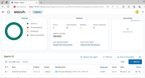 WAZUH : installation d'un agent Wazuh sur Windows - infratrend